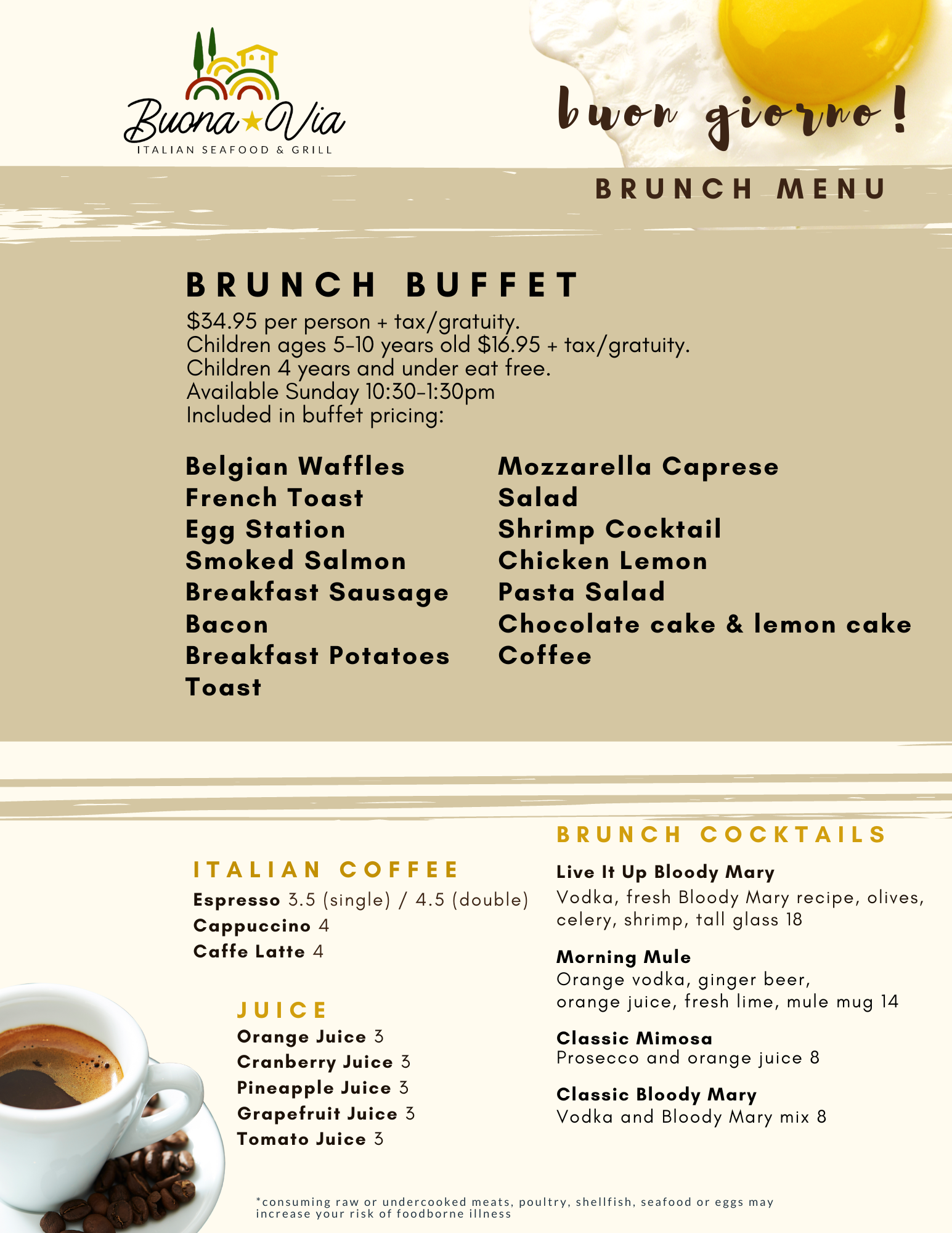 Menus Buona Via Horsham PA Menus Buona Via Horsham PA